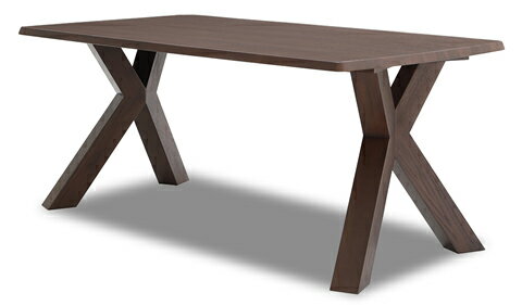 レッドオーク無垢（幅接ぎ）の大胆なX脚が魅力のダイニングテーブル。テーブル表面はうづくり加工を施して木目を引き出しています。ベトナム製ですがしっかりした仕上がりで価格も安くお勧めです。 商品名 リビングダイニングテーブル　IC-041ブラウ...