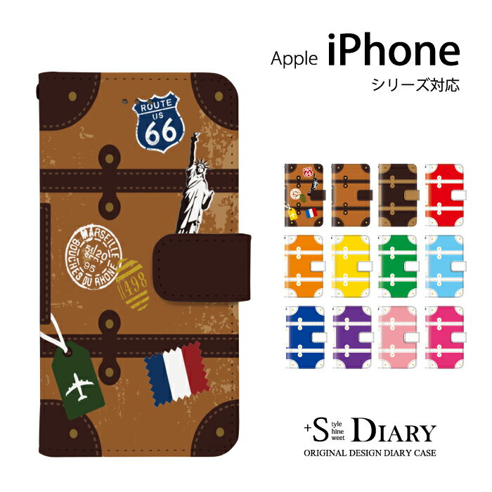 ※ 画像はイメージです。 機種やカメラの位置等によって、デザインの見え方が異ったり絵柄が切れる場合がございます。 予めご了承ください。いつでも旅行気分で持ち歩けるヴィンテージなトランク柄の ダイアリーケース。バラエティも豊富☆ スマホケース...