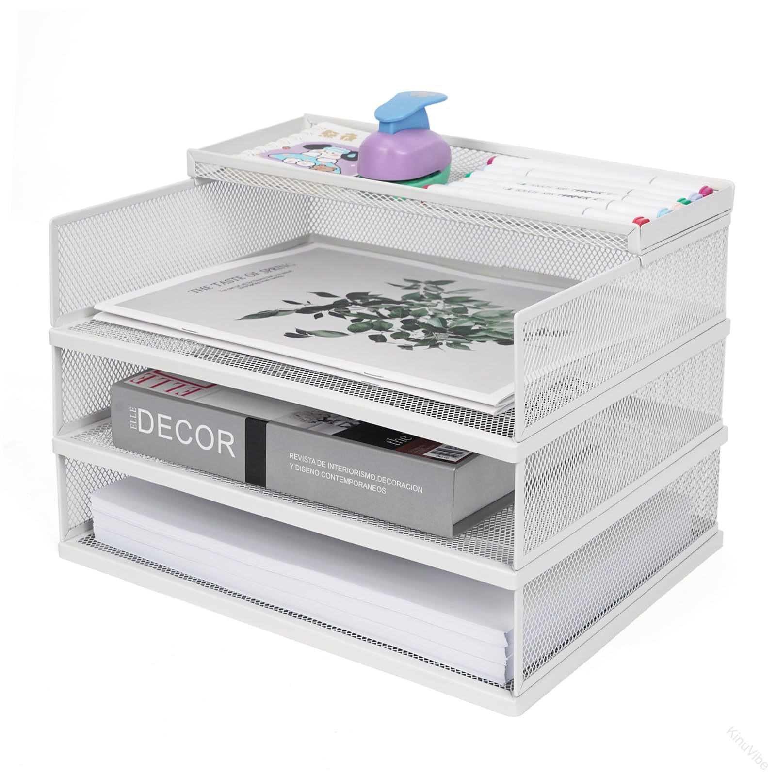 【商品仕様】サイズ：31.8cmx24.5cmx7.5cm(3個）、31.8cmx12cmx5cm(1個）金属メッシュを採用しており、耐久性が良く、多層に積み重ねることができ、長時間使えます。ブラックでシンプルなデザインは高級感があります。...