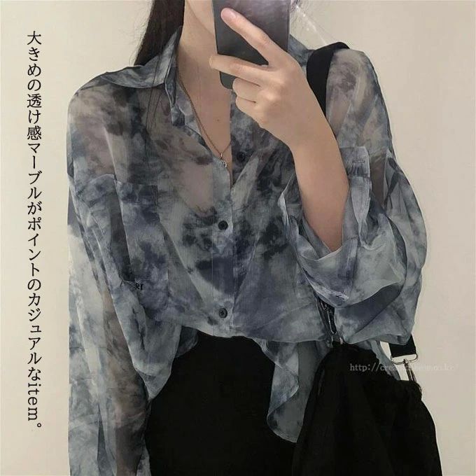 オーバーシャ シフォンジョーゼット 透 レディースファッション 続々登場 S M L XL
