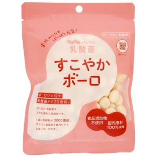 ■商品名：すこやかボーロ ■内容量：60g ■賞味期限：製造日より240日 ■原材料：馬鈴薯でん粉（馬鈴薯：北海道産）、甜菜糖（甜菜：北海道産）、卵黄（卵を含む）、脱脂粉乳、乳酸菌 ■メーカー：SiCi ■商品詳細： EF-2001乳酸菌が...