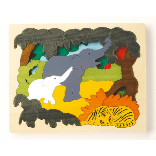 ■商品名：2重パズル・アジア （GL6521） ■サイズ：20x25cm ■メーカー：ジトレ/GITRE ■対象年齢：5歳頃から ■生産国：イタリア ■商品詳細： 〇ぞうやオランウータンなどがいます。