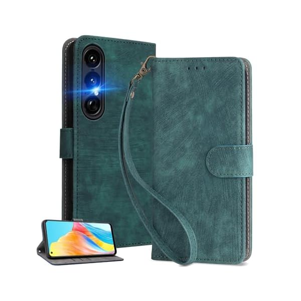 UnivoColors Sony Xperia 1VII(SO-51F/SOG15) 手帳型 スマホケース 携帯カバー 高級合皮 RFIDブロッキング カード収納 専属ストラップ同梱 マグネット開閉 横置きスタンド機能 放熱性 着脱しやすい...