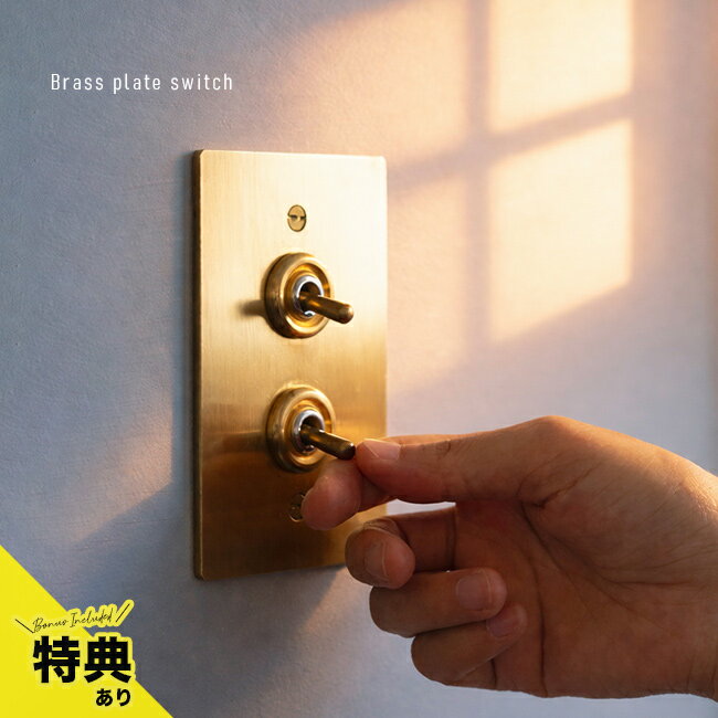真鍮プレート 2スイッチの解説 ■真鍮が空間を格上げ ・真鍮プレートとトグルスイッチを組み合わせた、クラシカルな電気スイッチプレートです。 ・使い始めは明るい輝きがあり、触れるたびに少しずつ落ち着いた風合いへと変化し、住まいに自然と馴染んで...