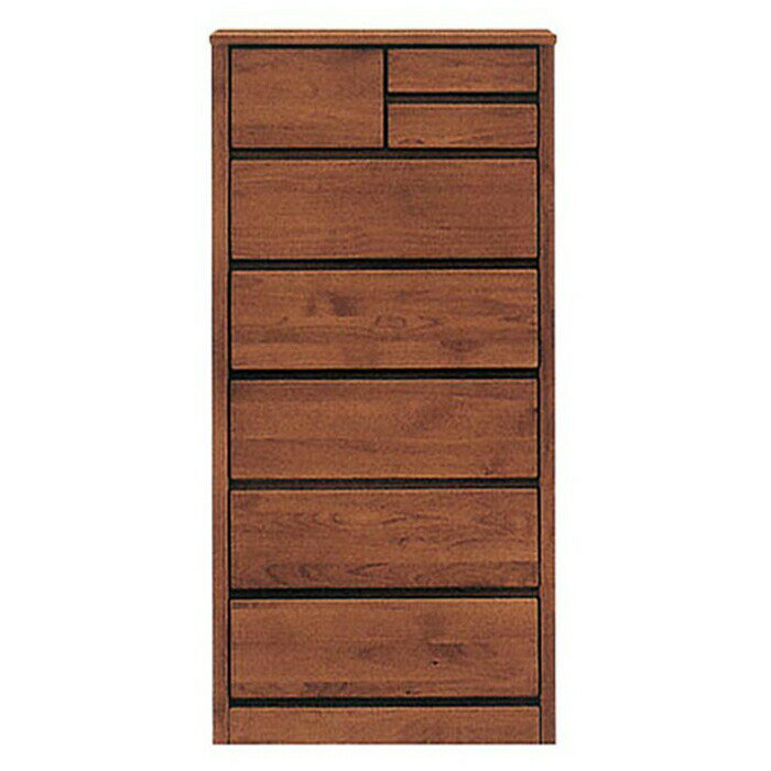 商品サイズ 全体： 幅 60.3×奥行 46×高さ 126.8 cm 梱包サイズ 1個口 材　　質 表面材：アルダー無垢材(自然塗装オイル仕上げ) 天板・側面：デルナチュレ 色 ●ダークブラウン 仕　　様 長引き出しフルオープンスライドレー...