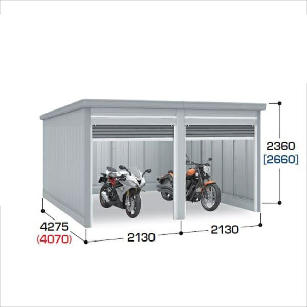 商品番号23192501メーカーイナバ物置サイズ幅 4420.0mm × 奥行き 4555.0mm × 高さ 2660.0mm通常納期(宅配)14日後以降発送（要問合せ）通常納期(工事)14日後以降発送（要問合せ）坪数6.09素材スチール重...