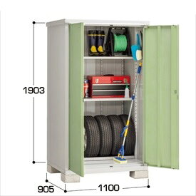 商品番号31552302メーカーイナバ物置サイズ幅 1160.0mm × 奥行き 938.0mm × 高さ 1903.0mmカラーJG(ジェードグリーン)通常納期(宅配)7〜14日後発送通常納期(工事)14日後以降発送（要問合せ）用途掃除用...