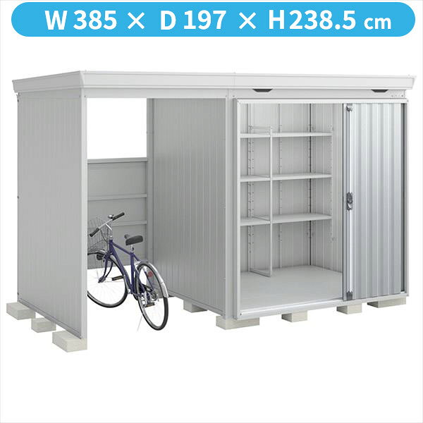 商品番号91585501メーカーイナバ物置サイズ幅 3850.0mm × 奥行き 1970.0mm × 高さ 2385.0mmカラーPS（プラチナシルバー）通常納期(宅配)14日後以降発送（要問合せ）通常納期(工事)14日後以降発送（要問合...