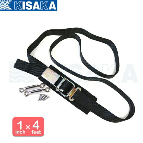 クイックロック式のタイダウンベルトです。 燃料タンクやバッテリーボックスを素早く簡単に固定できます。 ◆ベルト幅: 1インチ(25.4mm) ◆全長: 長さ4フィート(1220mm) ◆耐荷重: 1200LBS(544kg) ◆付属品: 取...