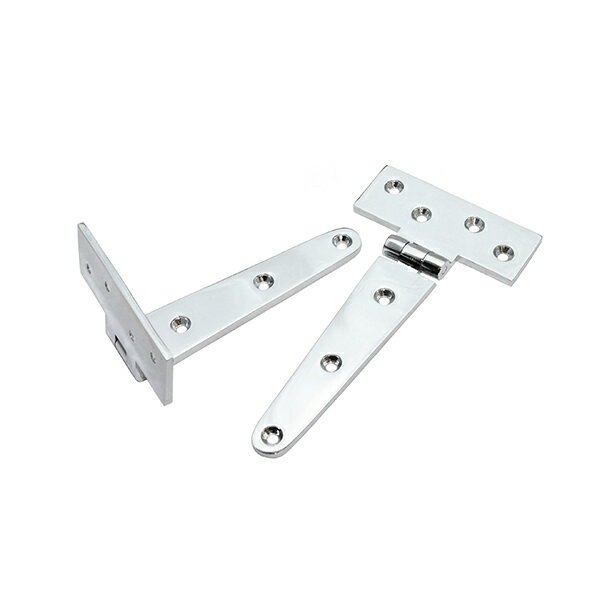 T型形状のヒンジです。取付スクリュー(4.1mm径)は別途ご用意ください。■材質:真鍮(クロムメッキ) 【キーワード】 船用 ボート用 小型 船舶 バス フィッシング おしゃれ オシャレ かっこいい おすすめ 激安 安い 人気 ランキング ...