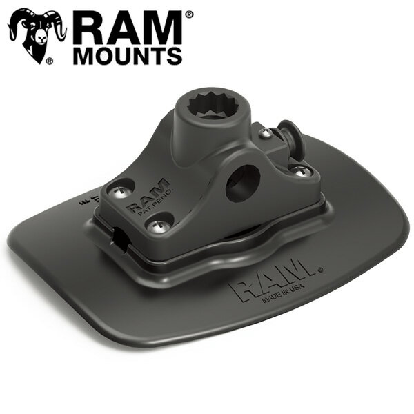 RAM Bond-A-Base 黒色 スプラインポストベース付き インフレータブルボートやフローター、サップボード等に取り付けてスプラインポスト式の ロッドホルダーやボールマウントを取り付けお好みのデバイスを取り付ける。 別売りのラウンドベ...
