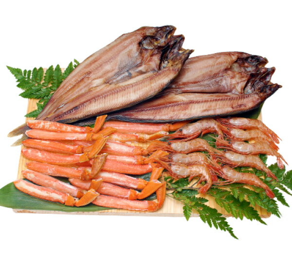 ※送料・BOX代込！ ※他商品と同送不可！ 殻を取り外した状態でそのまま食べられるずわいがに足に、プリプリ歯ごたえのぼたんえび。脂のりがよく、ふっくら柔らかなしまほっけの2Lサイズを2枚合わせたセットです。 【セット内容】 ずわいがに足ボイ...