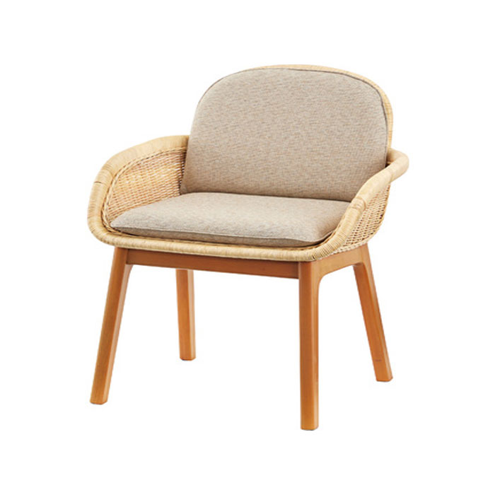 【メーカー直送品】【代引不可】【沖縄北海道離島お届け不可】W56×D55×H78×SH47.5cmラタン 天然木(ミンディ) ラッカー塗装 ポリプロピレン ポリエステル組立完成品付属工具：なしお客様用意：なし静的耐荷重：80kg商品重量：5...