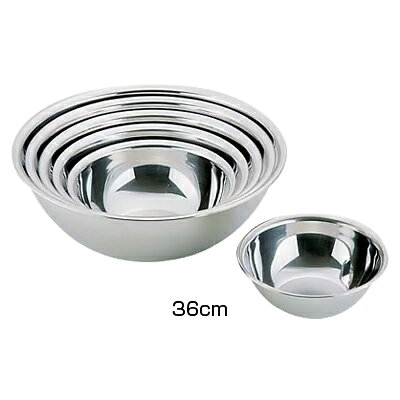 【仕様】内径：36cm外径×深さ：385mm×145mm容量：9.0L板厚：0.8mm18-8ステンレススチール ボール 業務用ステンレス素材で最も多く使用されている素材です。十分な耐食性がある定番グレードです。サイズ違いはこちら13cm1...