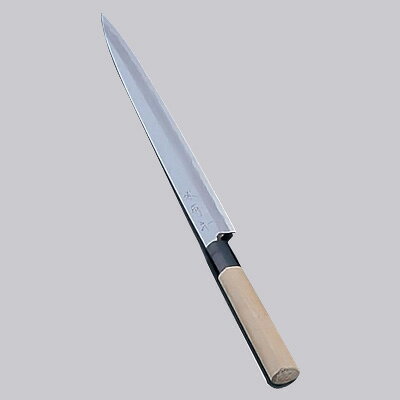 【仕様】サイズ：30cm全長：450mm質量：130g背厚：3.1mm※庖丁の表示サイズは、マチ付庖丁は刃先からマチまで、マチなし庖丁は刃渡り寸法となっております。　安来白鋼 本霞研●シャープな切れ味。熟練された技術を持つ人にピッタリです。...