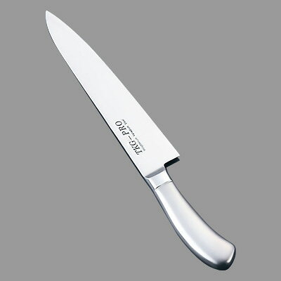 【仕様】サイズ：18cm全長：315mm質量：150g背厚：2.0mmTKG-PRO（プロ）業務用 料理庖丁刀身にモリブデンバナジウム鋼を使用しハイレベルでの技術を駆使した理想の庖丁です。耐蝕性、耐磨耗性、耐熱・耐寒性に優れ、切れ味の持続性...