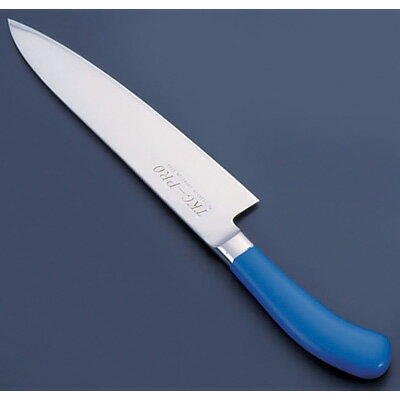【仕様】サイズ：21cm全長：343mm質量：170g背厚：2.0mmハンドルのカラーは6色あり、肉類、魚貝類、野菜、果実、パン類、加工済食品など食品別に利用できるので衛生管理に最適です。 ※庖丁の表示サイズは、すべて刃渡り寸法となっており...