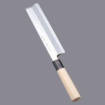 【仕様】サイズ：21cm全長：350mm質量：210g背厚：4.0mm※庖丁の表示サイズは、マチ付庖丁は刃先からマチまで、マチなし庖丁は刃渡り寸法となっております。　堺實光 紋鍛（青鋼） 安来青鋼二号　1.鋼の中では最高級と言われる｢安来 ...