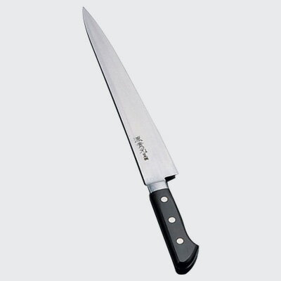 【仕様】サイズ：27cm全長：385mm質量：170g背厚：2.0mm堺實光 日本鋼 本刃付　・日本鋼を使用していますので優れた刃持ちと、鋭い切れ味を持続します。　●日本鋼はモリブデン鋼に比べて錆やすいですが、切れ味が維持できる素材です。　...