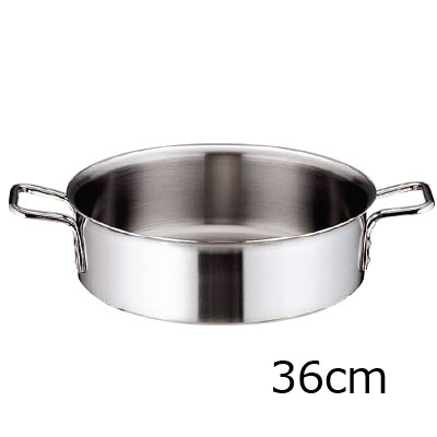 サイズ：　（内径）36cm　（外径）385mm×（深さ）120mm容量：12.0L質量：2.9kg板厚：2.0mm底径：330mm　