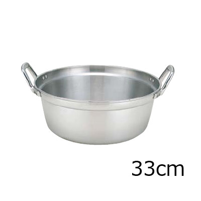 サイズ：　（内径）33cm　（外径）345mm×（深さ）128mm容量：8.5L質量：1.7kg底板厚：3.5mm底径：217mm