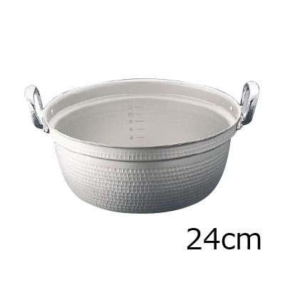 サイズ：　（内径）24cm　（外径）255mm×（深さ）120mm容量：4.4L質量：1.1kg板厚：3.0mm