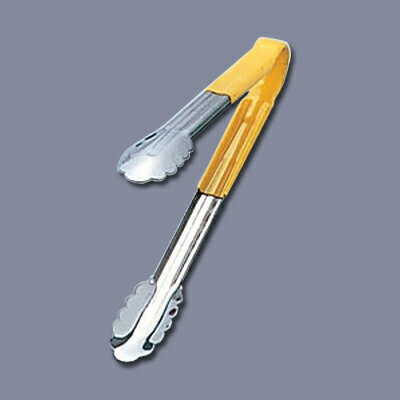 【仕様】 全長：410mm カラー：イエロー ●タフネス&豊富なカラーバリエーショントング登場!!7色 ●3サイズのトングでさまざまな使い方を………ハンドル部コーティング材質:P.V.C製（ポリ・ビニル・クロライド）耐熱温度:約60~80℃...