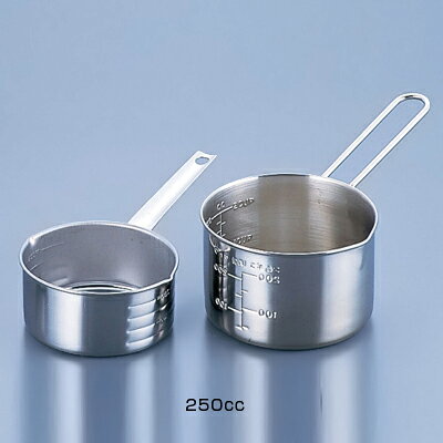 【仕様】 容量：250cc 直径×高さ：φ95mm×45mm 柄長：85mm ※400cc のみ18-8ステンレスになります。