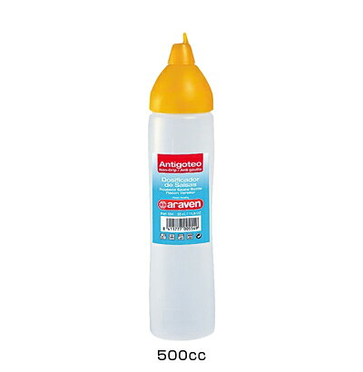 【仕様】 容量：500cc カラー：黄 直径×高さ：φ60mm×261mm 材質:ポリエチレン耐熱温度:-40℃~95℃ ・目盛付 ・持ちやすい形状 ※スペイン