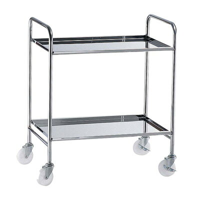 【仕様】 規格：ナイロン車 間口×奥行×高さ：735×475×870mm 車輪:φ100×4 自在 2輪ストッパー付 棚間隔:450 中棚有効間口:685 ●棚板は取り外しができますので、簡単に洗うことができ 衛生的です。 ●棚板は段差加工...