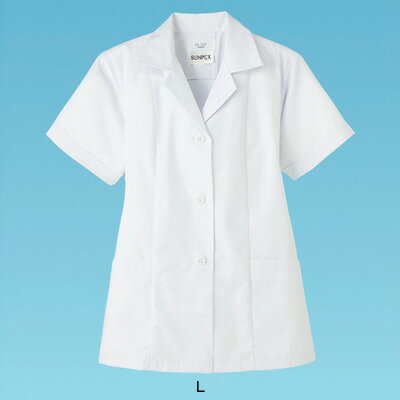 【仕様】 メーカー品番:FA-337 サイズ:L 着丈:68cm 肩巾:39cm 胸囲:104cm 半袖:20cm ポリエステル65%+綿35% 33単糸ポプリン ※抗菌