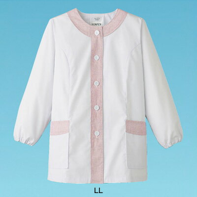 【仕様】 メーカー品番:FA-723 サイズ:LL 着丈:74cm 肩巾:41cm 胸囲:110cm 長袖:56cm ポリエステル65%+綿35%33単糸ポプリン ※抗菌