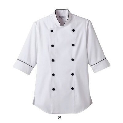 【仕様】 メーカー品番：ET-1140 サイズ：S 着丈：70cm 肩巾：42cm 胸囲：98cm 袖丈：36cm ポリエステル80%+綿20%/交織ポプリン ●男女兼用