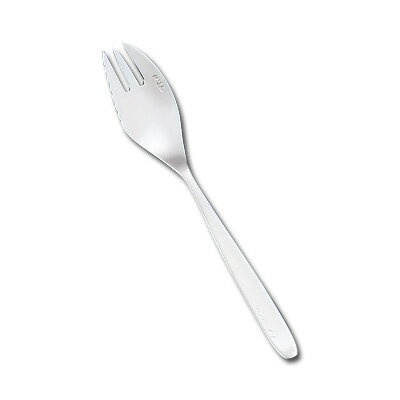 【仕様】 形状名：ハンバーグフォーク 全長：190mm ●食材別に使いやすく食べやすいデザインになっています。 ●用途がすぐ分かるように、ハンドルに食材の名前を打刻してあります。