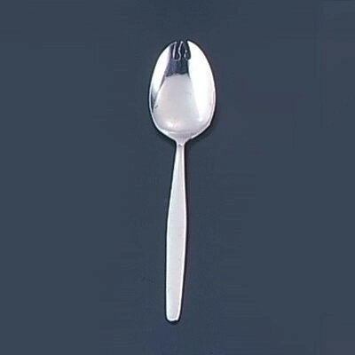 【仕様】 形状名：先割スプーン 穴有無：穴無 サイズ：大 全長：180mm 皿長さ×皿幅：60×39mm 給食用スプーン・フォーク