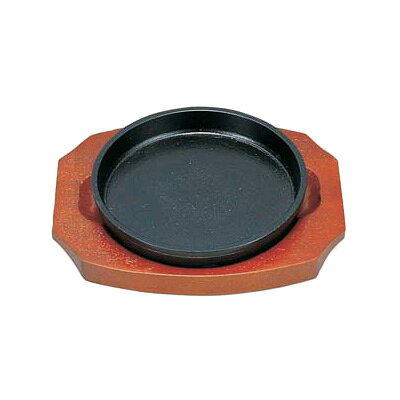 【仕様】 (外寸)外径×高さ：140×22mm (内寸)内径×高さ：132×16mm 質量：600g 鉄板厚：3.5mm (木台)間口×奥行：190×150mm ※ステーキ皿のサイズ表示は鉄板の外寸法になります。 ※電磁調理器対応