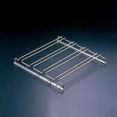 【仕様】 レール数：4連 仕上：18-8 寸法：幅×奥行×高さ：420×405×45mm レール内幅：21mm レール奥行：385mm グラスベース内幅：95mm ●両方からの収納、取り出しが可能です。 ●ネジ付