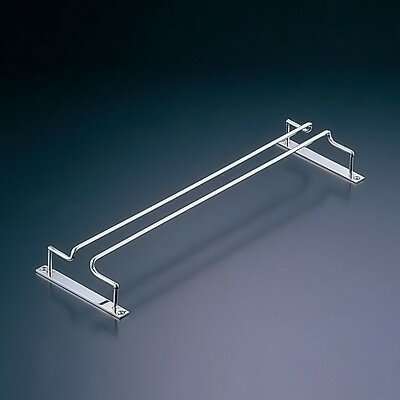 【仕様】 レール数：1連 仕上：18-8 寸法：幅×奥行×高さ：130×405×45mm レール内幅：21mm レール奥行：385mm グラスベース内幅：95mm ●両方からの収納、取り出しが可能です。 ●ネジ付