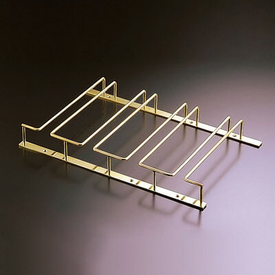 【仕様】 レール数：4連 仕上：24金メッキ 寸法：幅×奥行×高さ：420×240×43mm レール内幅:21mm レール奥行:220mm グラスベース内幅:95mm ●ネジ付