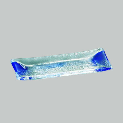 【仕様】 幅×奥行×高さ：230×100×23mm 質量：545g ※手造りですので、形・色・寸法に多少の相違があります。 硝子和食器 一筆シリーズ(ガラス製)