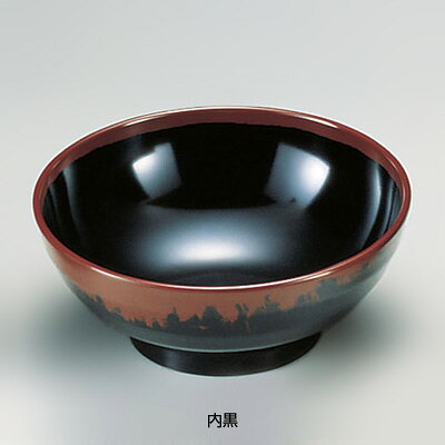 【仕様】 メーカー品番：AN-70 色：内黒(B) 直径×高さ：198×80mm 容量：1350c.c. メラミン「長次郎窯」シリーズ ※洗浄器対応
