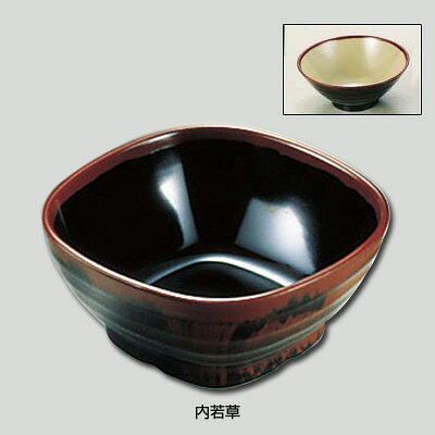 【仕様】 メーカー品番：AN-50 色：内若草(G) 幅×奥行×高さ：112×112×50mm 容量：280c.c. メラミン「長次郎窯」シリーズ ※洗浄器対応