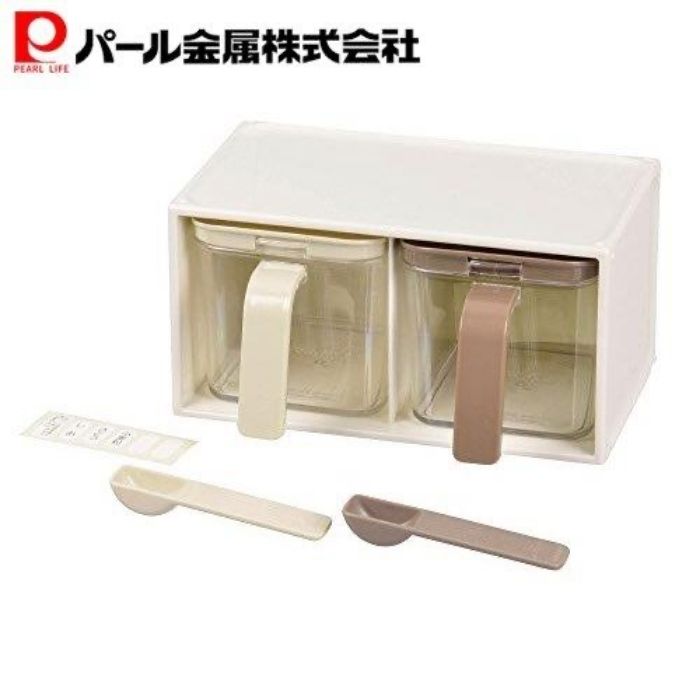 パターン(種類):2個組 塩や砂糖などの調味料を入れるのに便利なストッカーです。 製品サイズ:(約)幅210×奥行155×高さ110mm 製品重量:(約)540g 材質:ストッカー・ケース/ポリスチレン(耐熱温度70度、耐冷温度-20度)、...