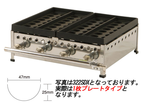 　新品・送料無料！ IKK【イトキン】伊東金属工業所 ガスたこ焼 32穴×1連321SDX 32穴/鉄鋳物※ご注文の際に、ご希望のガス種をお知らせください。 製品仕様一覧表 　■ 型式 / 型番 　321SDX 　■ ガス消費量 　LPガス...