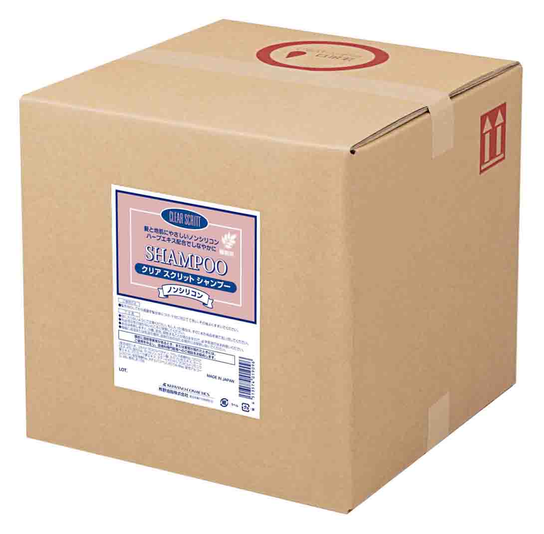 　新品・送料無料！ クリアスクリットシャンプー 詰替用 18L 内容量 18L(リットル） 現品サイズ 292×292×272mm 植物エキスは、アロエ＆カモミール。グリーンフローラルの香り・弱酸性。 メールはこちら