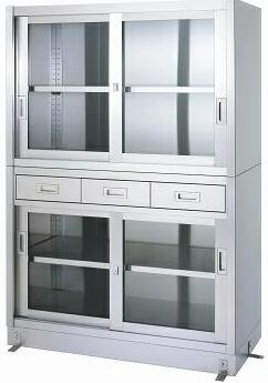 　新品・送料無料！ ステンレス保管庫【VDGG-15045】 外形寸法 W1500×D450×H1750mm 製品重量 119.0kg 引出数 4 メールはこちら