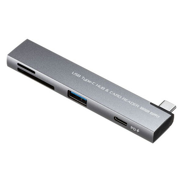 ●気になる商品■ 超スリムで持ち運びに便利なUSB 5Gbps 2ポートのUSBハブ(カードリーダー付き)です。■ 高級感のあるアルミボディです。■ USB PD対応でUSB Type-Cポートを使ってパソコンを充電することができます。※ ...