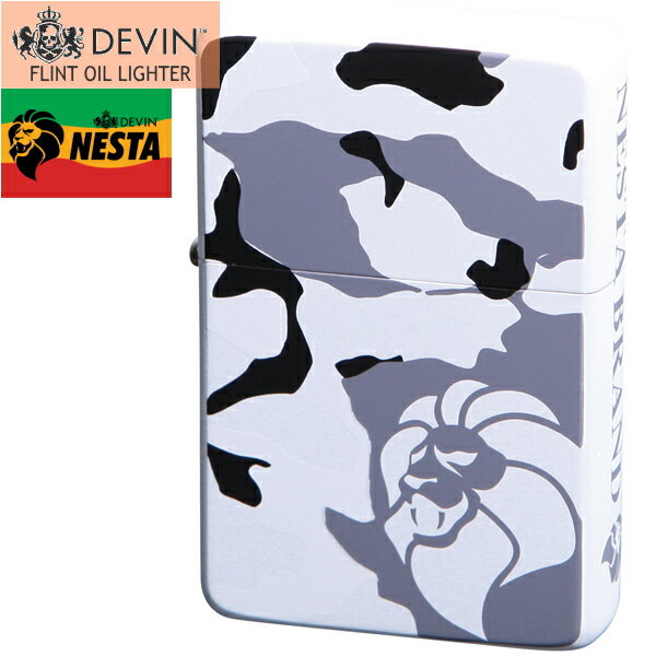 商品説明DEVIN × NESTA Flint Oil Lighter CAMOUFLAGE デヴィン×ネスタブランド オイルライター カモフラージュ マットグレー ライテック社のブランド"DEVIN"フリントオイルライターをベースにしたN...