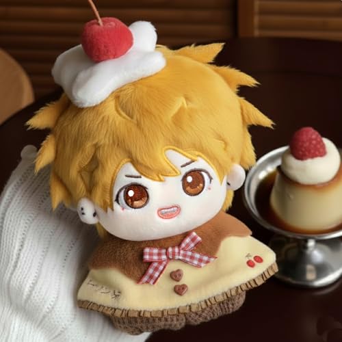 【ぬいぐるみ用 プリン衣装セット｜ぬいぐるみをかわいく演出！カフェ風デザインで人気のプリン衣装セット】 概要説明：10cmサイズのぬいぐるみに最適なプリン衣装セット。ポンチョ、ヘッドドレス、パンツの3点セットで、カフェ風デザインの甘めブラウ...