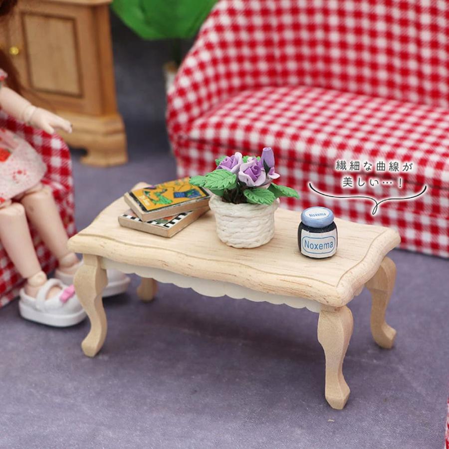 【ドールハウス用 レトロアンティーク ウッドテーブル 長方形 1/12 ミニチュア家具 カフェ 小物 軽量 ブラウン おしゃれ｜1/12サイズのレトロ風ウッドテーブル。ドールハウスやモデル作りに最適】 概要説明：1/12スケールのレトロアン...